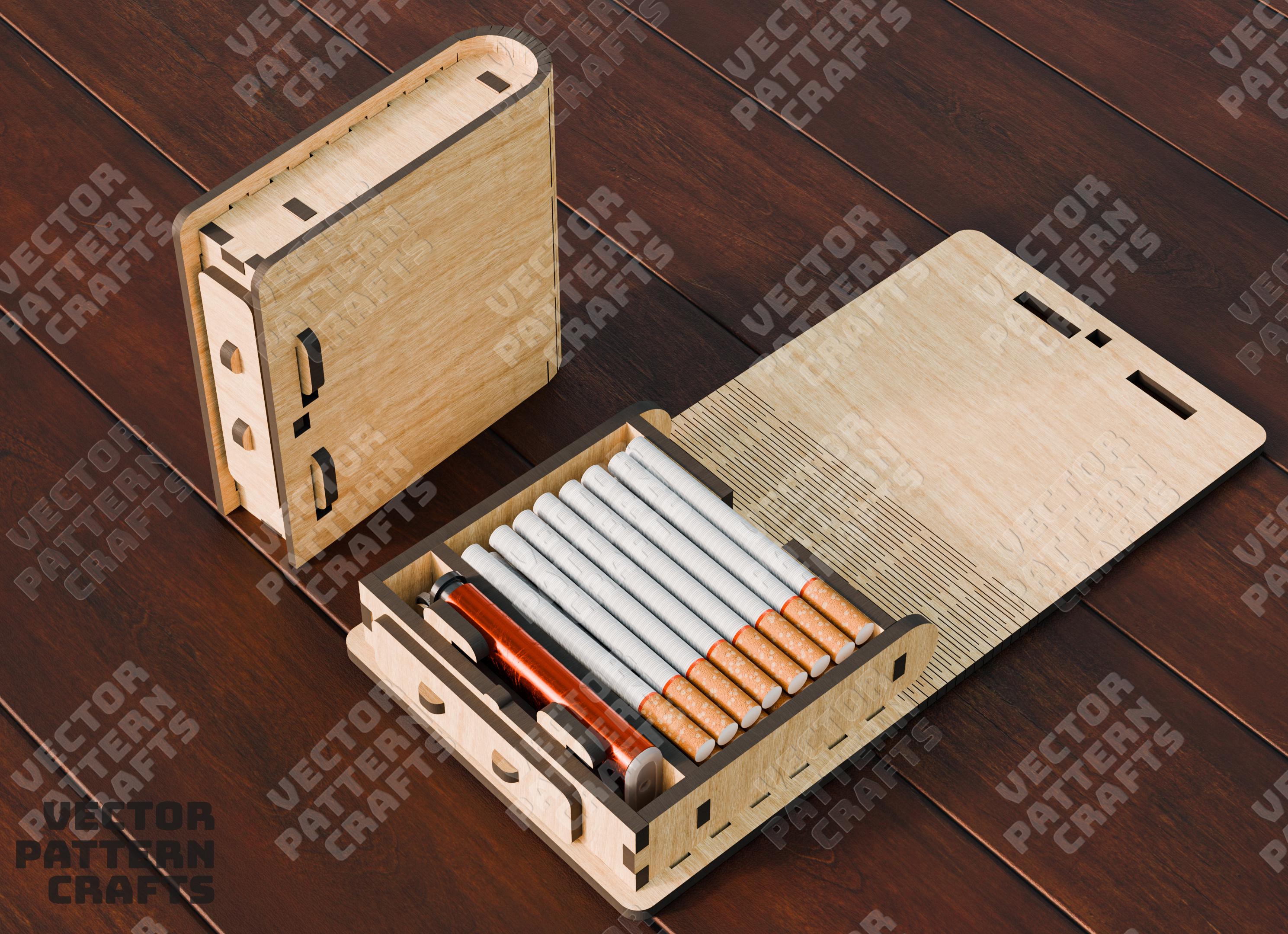 Wooden Cigarette Case Laser Cut Svg File Glowforge Cigarette Box Svg ...