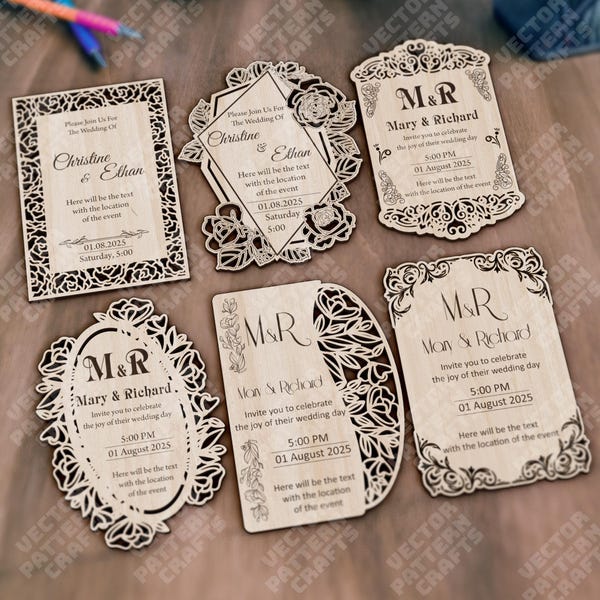 Laser Cut Invitation Set - Etsy