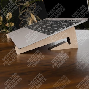 Wooden Notebook Laptop Stand Laser Cut Svg File Glowforge Laptop Stand ...