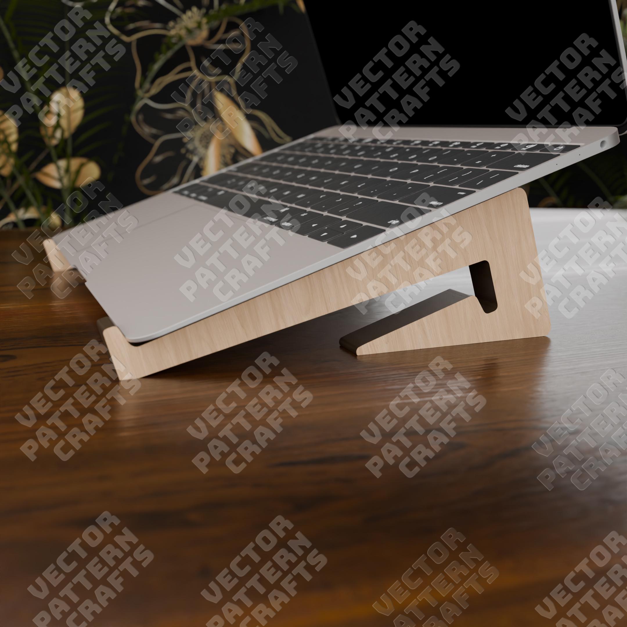 Wooden Notebook Laptop Stand Laser Cut Svg File Glowforge Laptop Stand ...