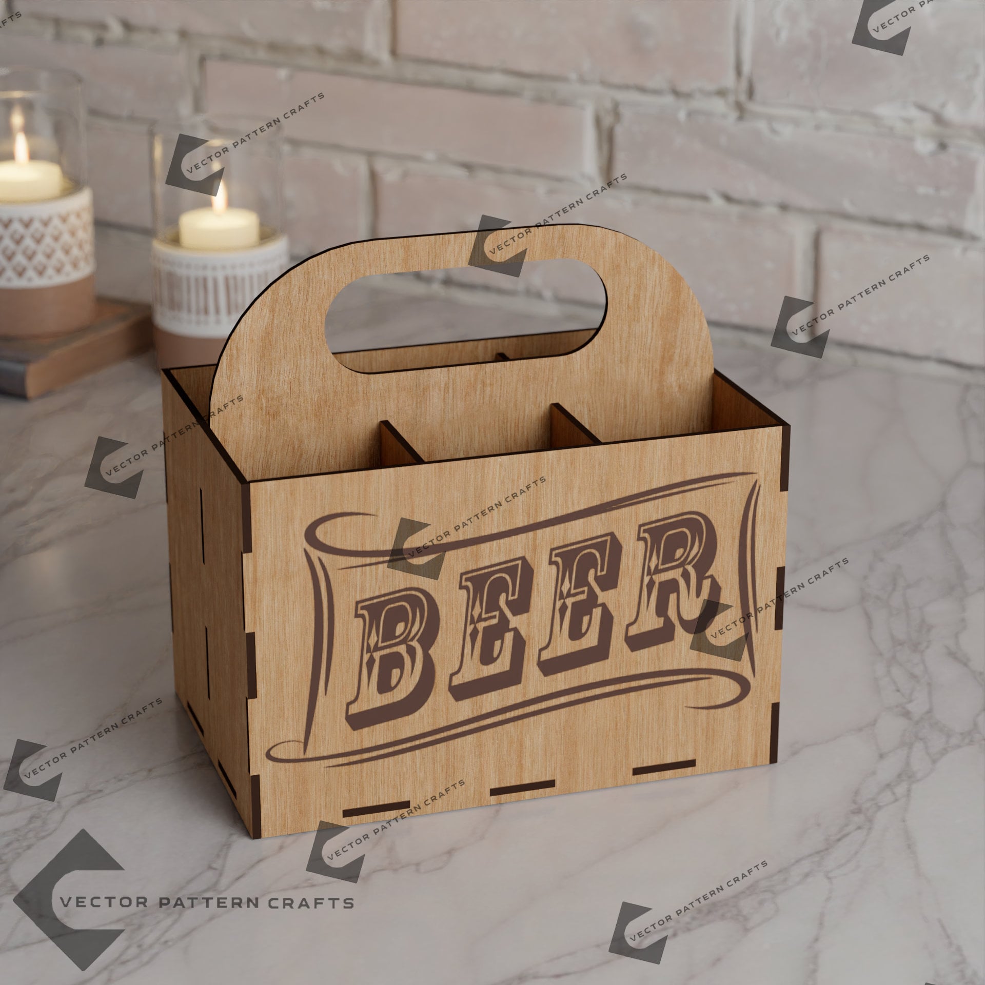 Laser Cut Wooden 6 Pack Beer Caddy Svg Template Glowforge Beer Holder ...