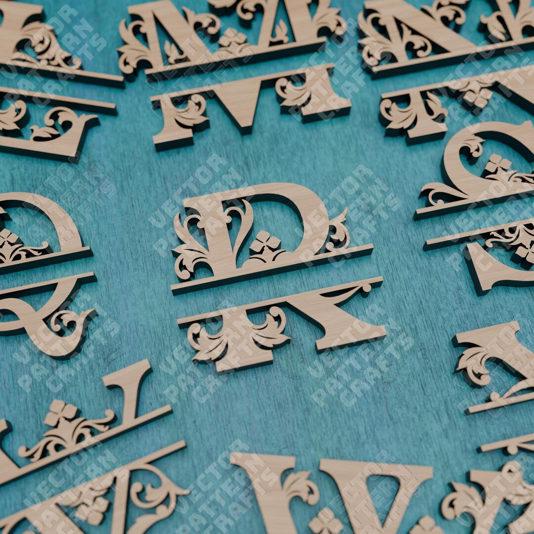 Floral Monogram Alphabet Letters Laser Cut Svg File Glowforge Monogram ...
