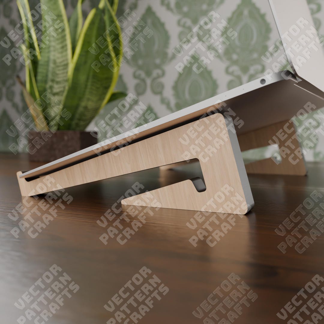 Wooden Notebook Laptop Stand Laser Cut Svg File Glowforge Laptop Stand ...