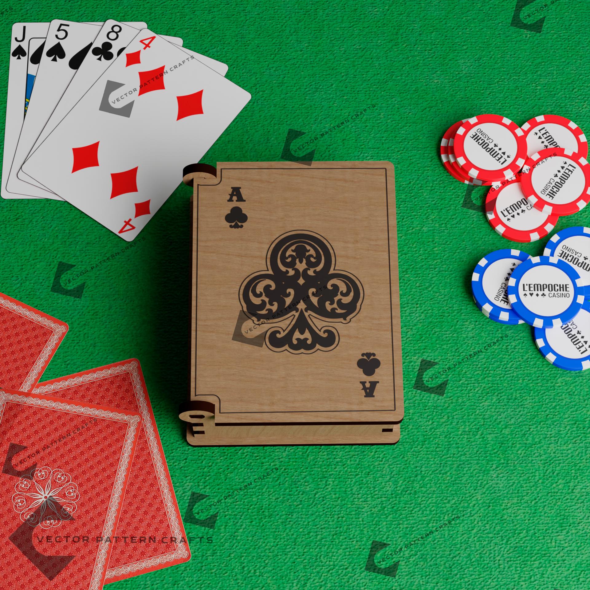 Laser Cut Wooden Playing Cards Box Svg Template Glowforge Poker Cards ...