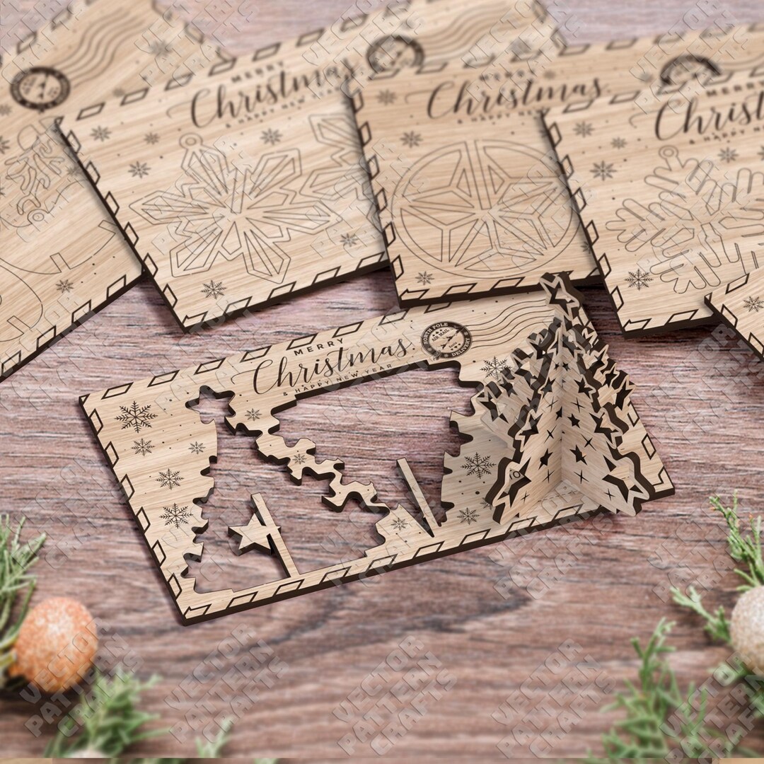 Christmas Gift Cards Ornaments Bundle Laser Cut Svg File Glowforge Christmas Gift Cards Svg ...