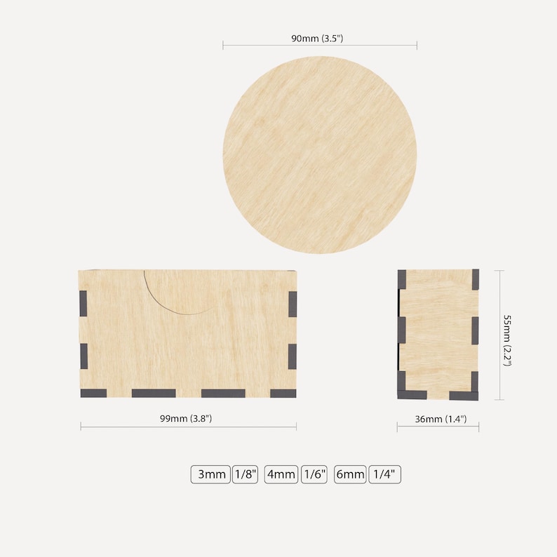 Wooden Round Coasters Box Laser Cut Svg File Glowforge Coasters Holder ...
