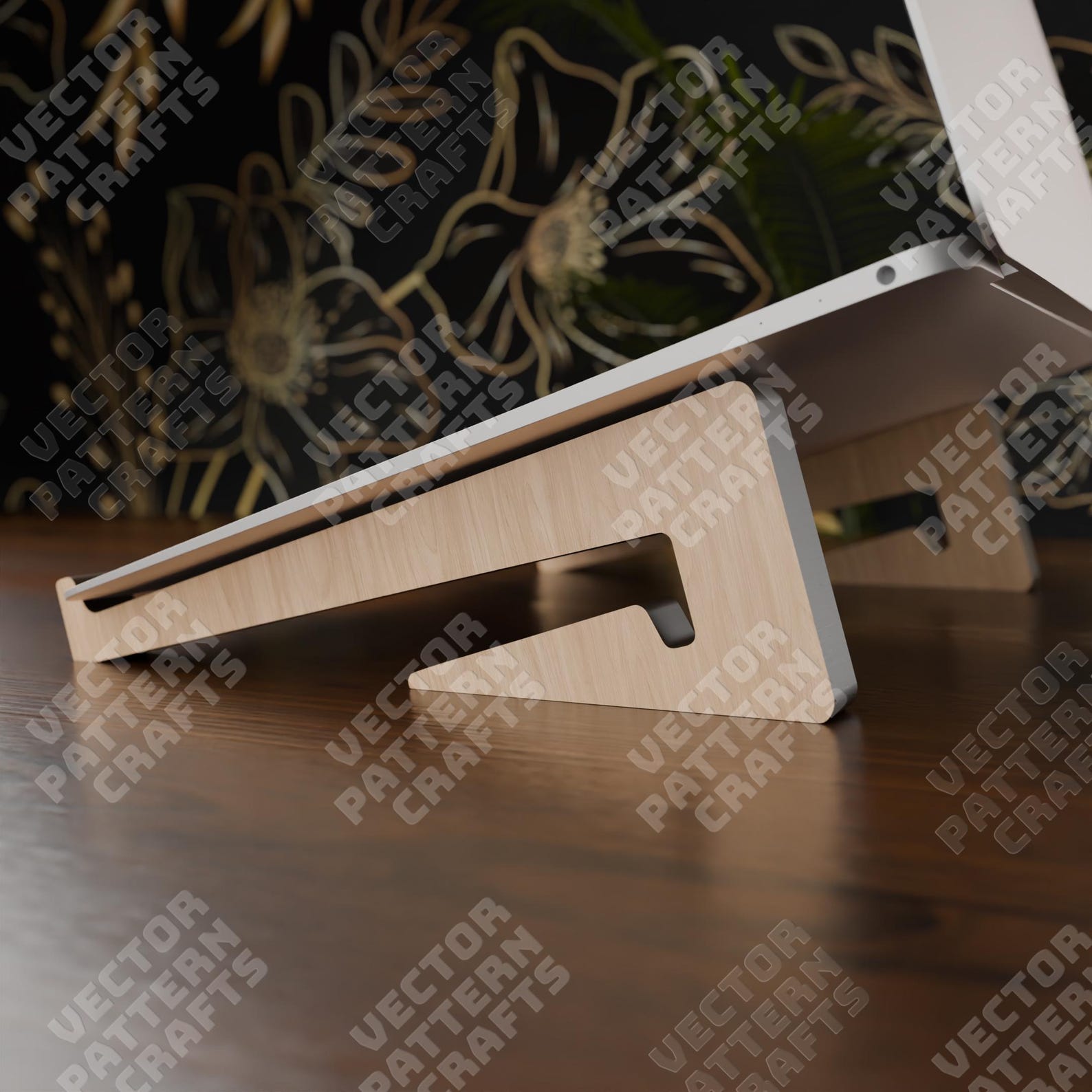 Wooden Notebook Laptop Stand Laser Cut Svg File Glowforge Laptop Stand ...