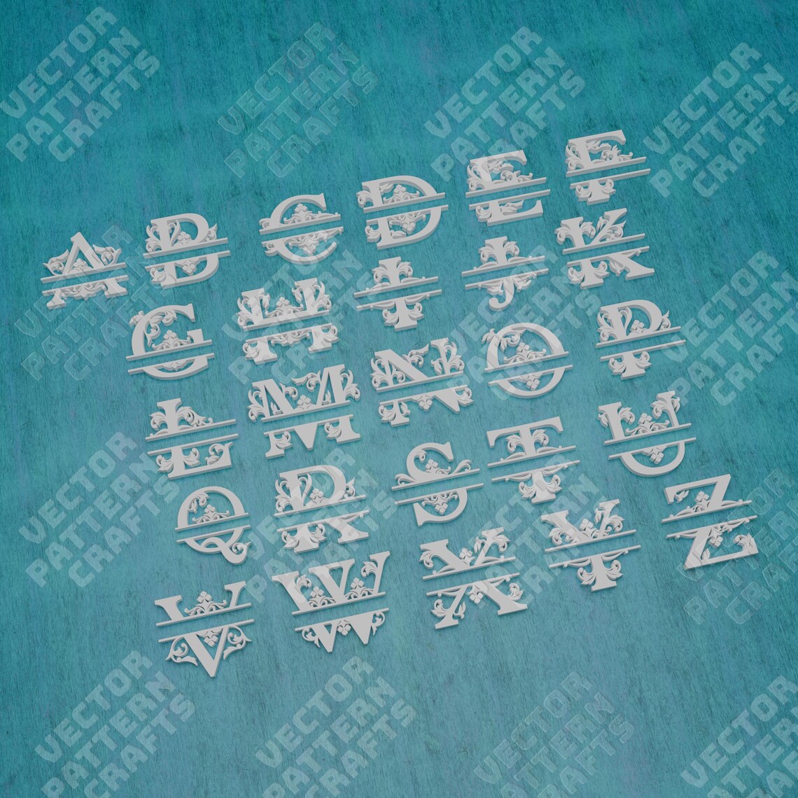 Floral Monogram Alphabet Letters Laser Cut Svg File Glowforge Monogram ...