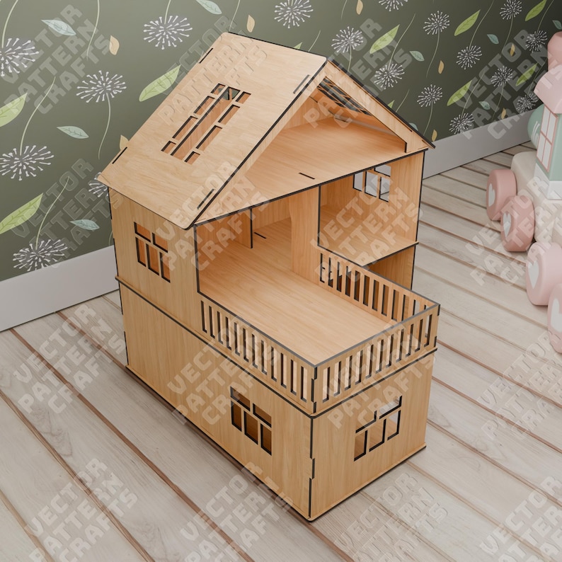Laser Cut Doll House Kit Svg Cut File Glowforge Doll House Svg Cricut ...