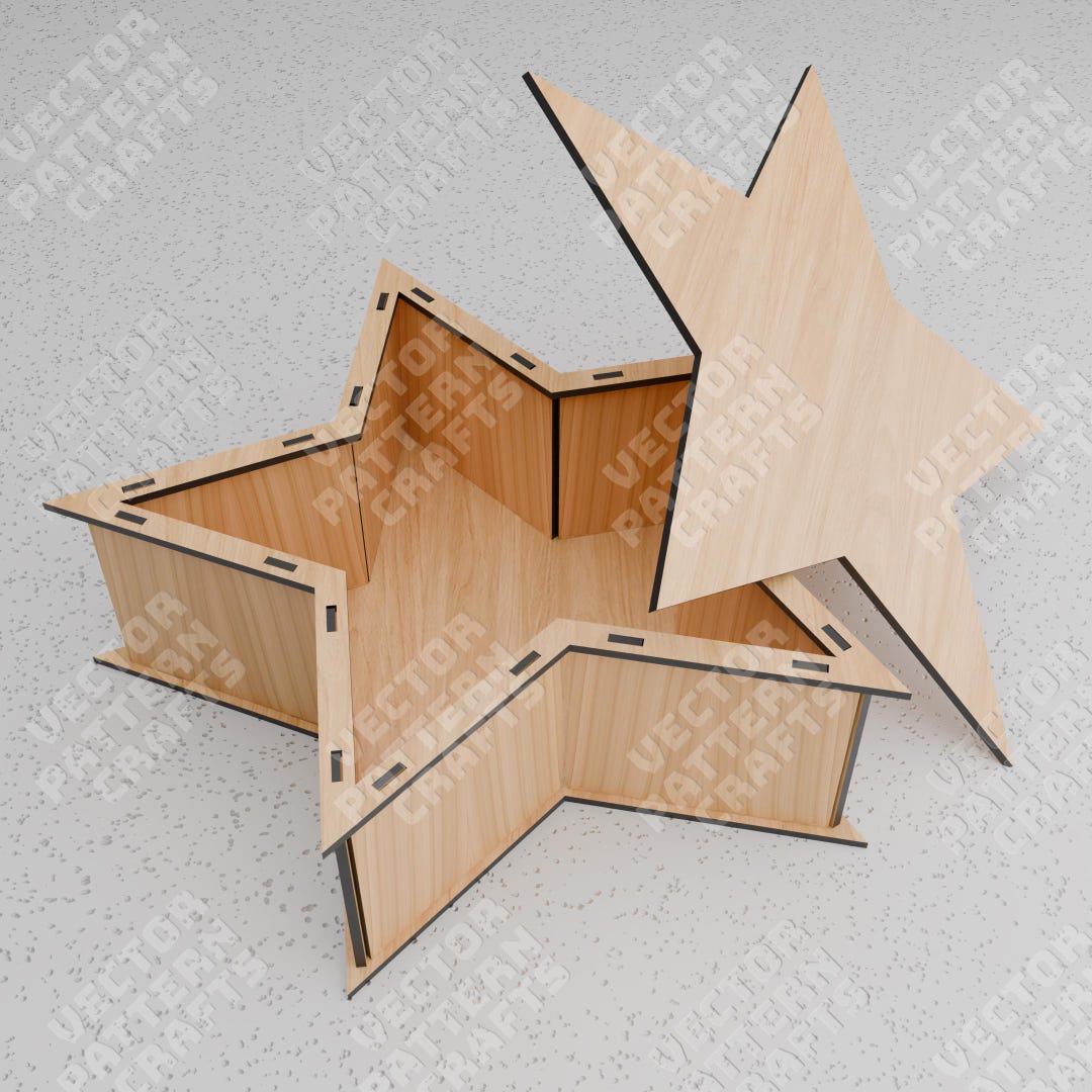 Decorative Star Box Laser Cut Svg File Glowforge Star Gift Box Svg ...