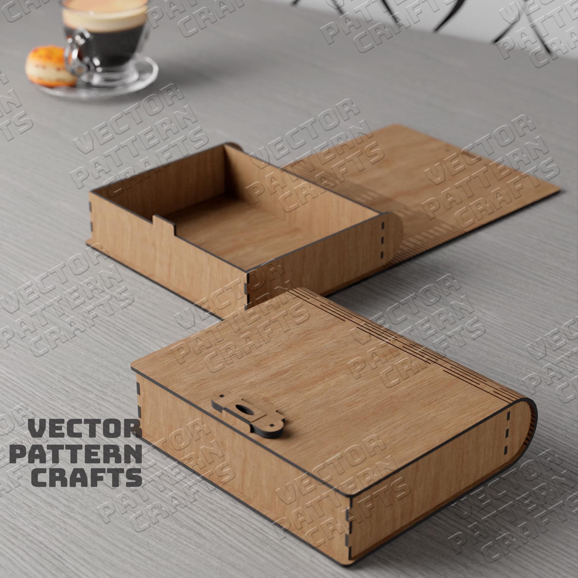 Laser Cut Wooden Book Box Svg File Glowforge Gift Book Box Svg Cricut ...