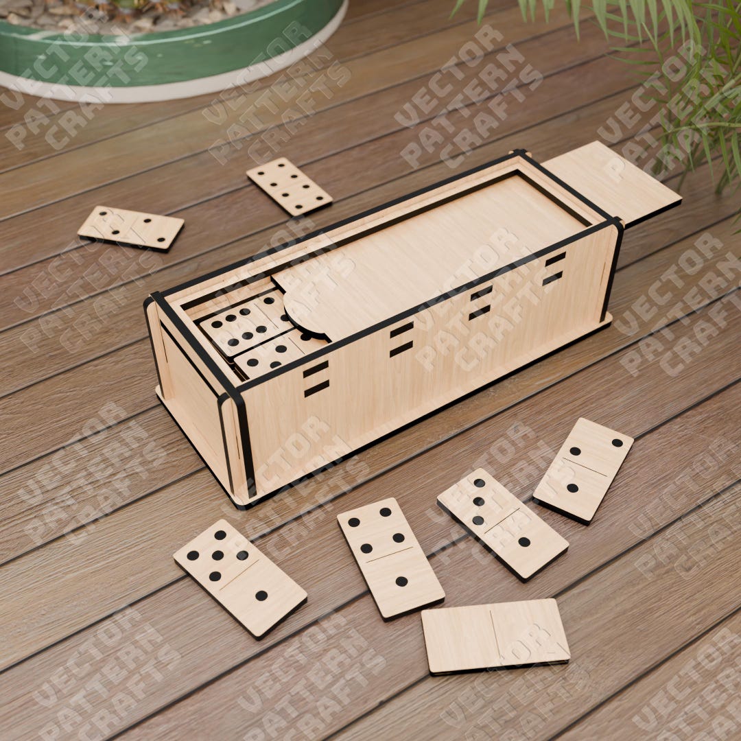 Wooden Domino Game Laser Cut Svg File Glowforge Domino Game Set Svg ...