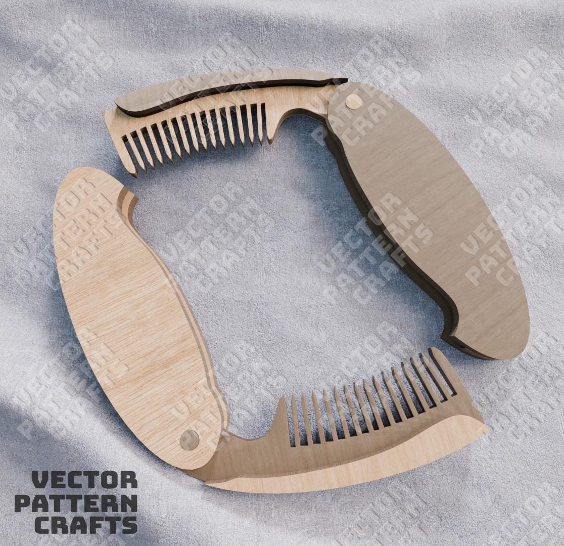 Wooden Beard Comb Laser Cut Svg File Glowforge Hair Comb Svg Cricut ...