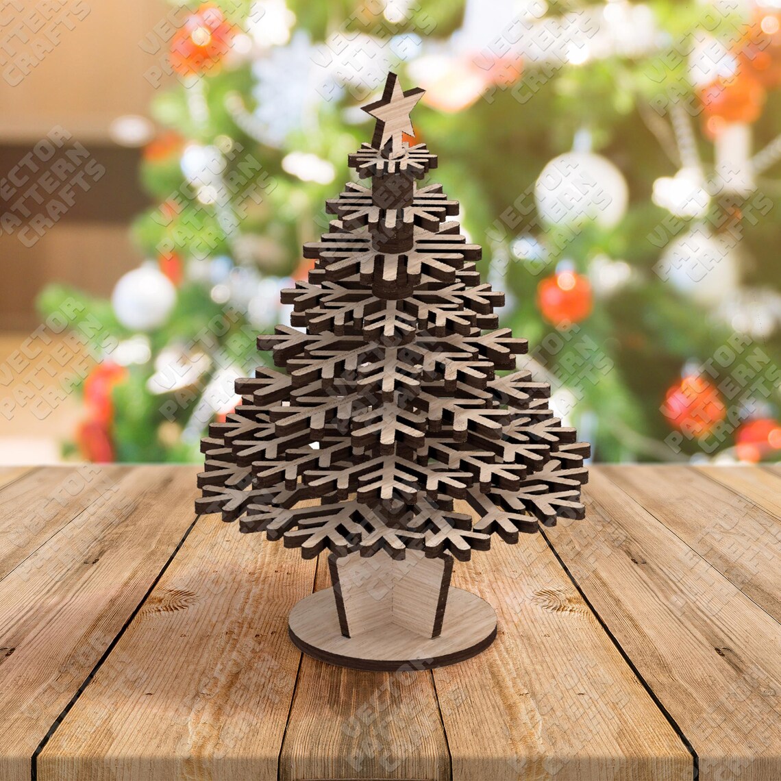 Bundle de sapin de Noël 3 découpé au laser fichier svg 3D en bois ...