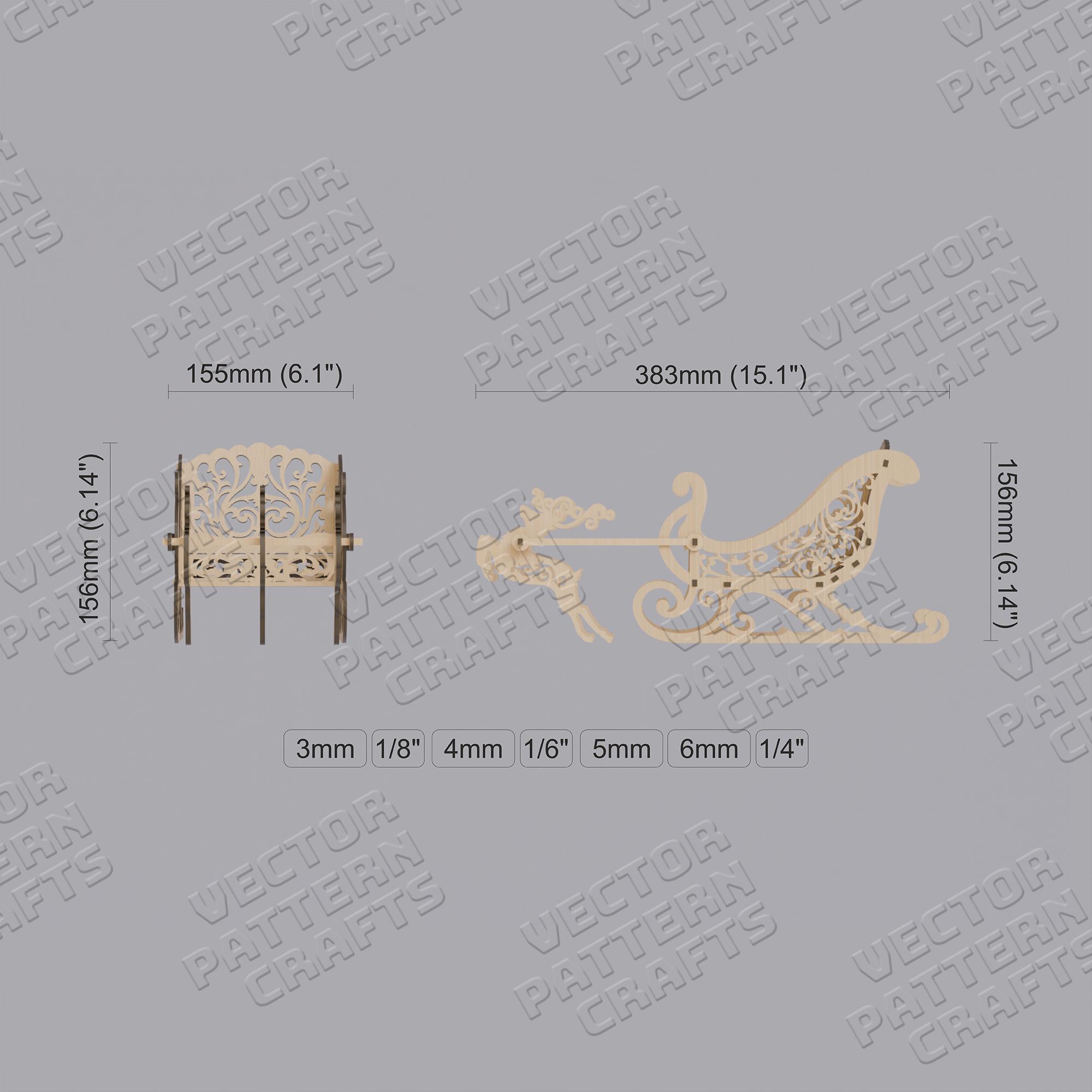 Santa Sleigh Christmas Decoration Laser Cut Svg File Glowforge ...