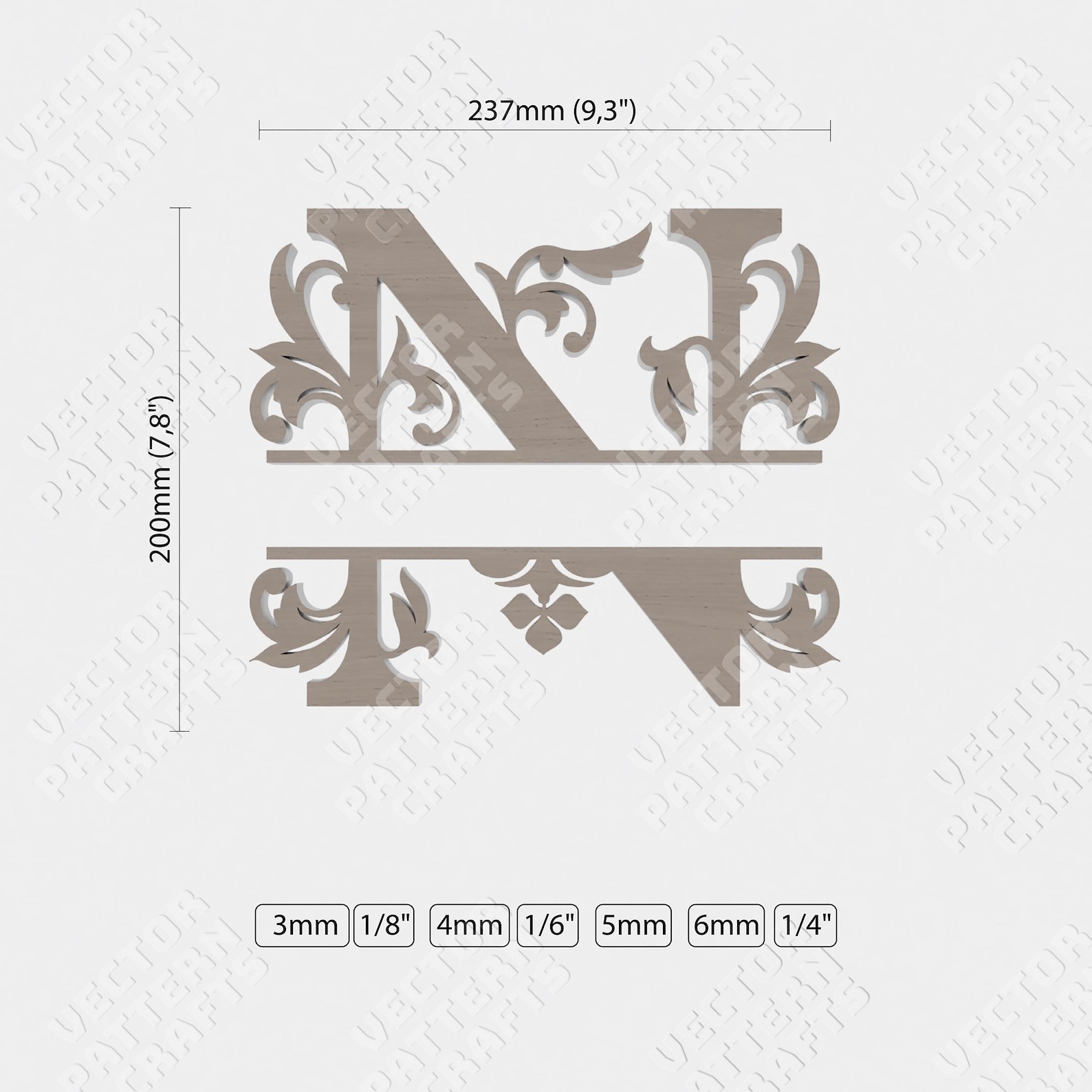 Floral Monogram Alphabet Letters Laser Cut Svg File Glowforge Monogram ...