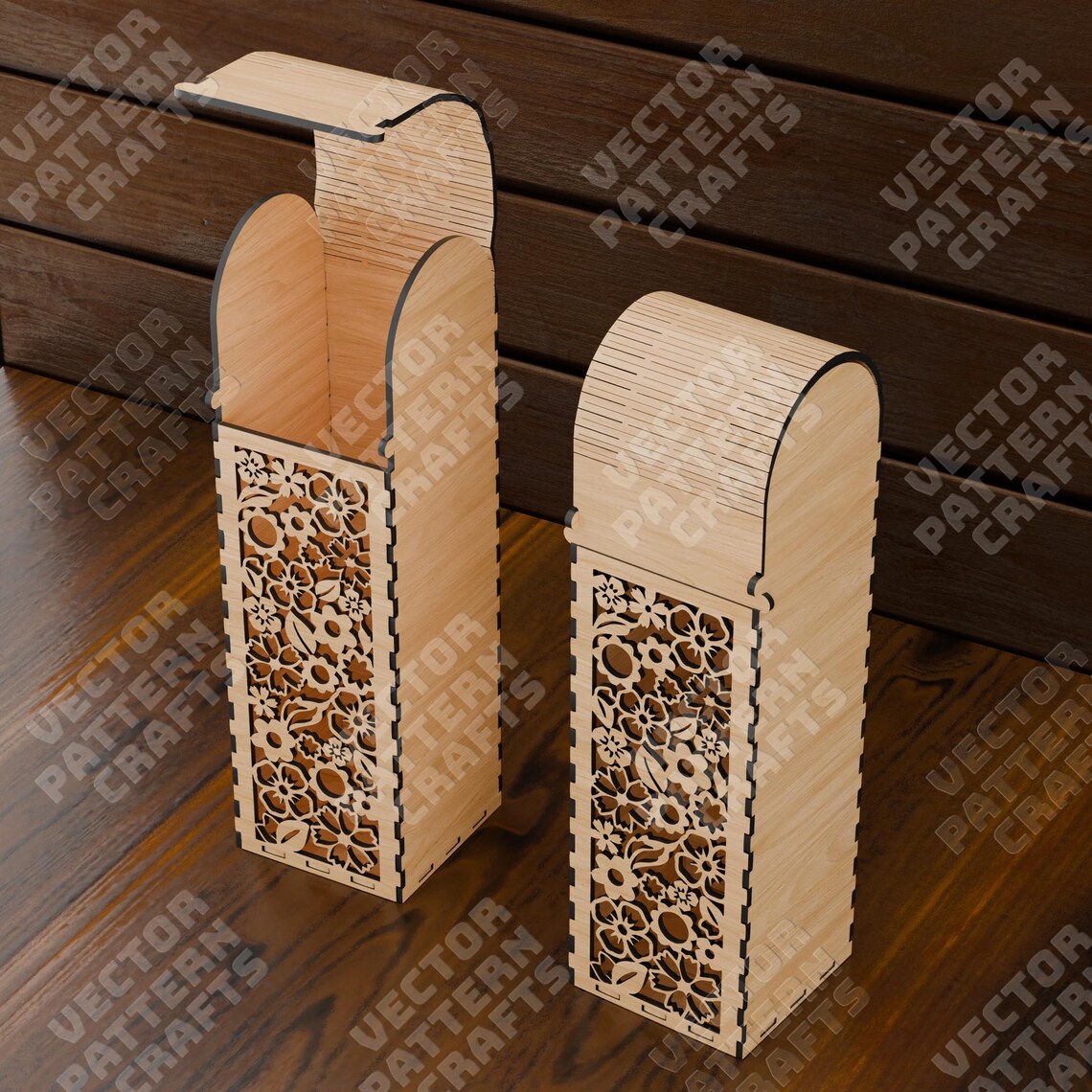 Decorative Gift Bottle Box Laser Cut Svg File Glowforge Wooden Wine ...