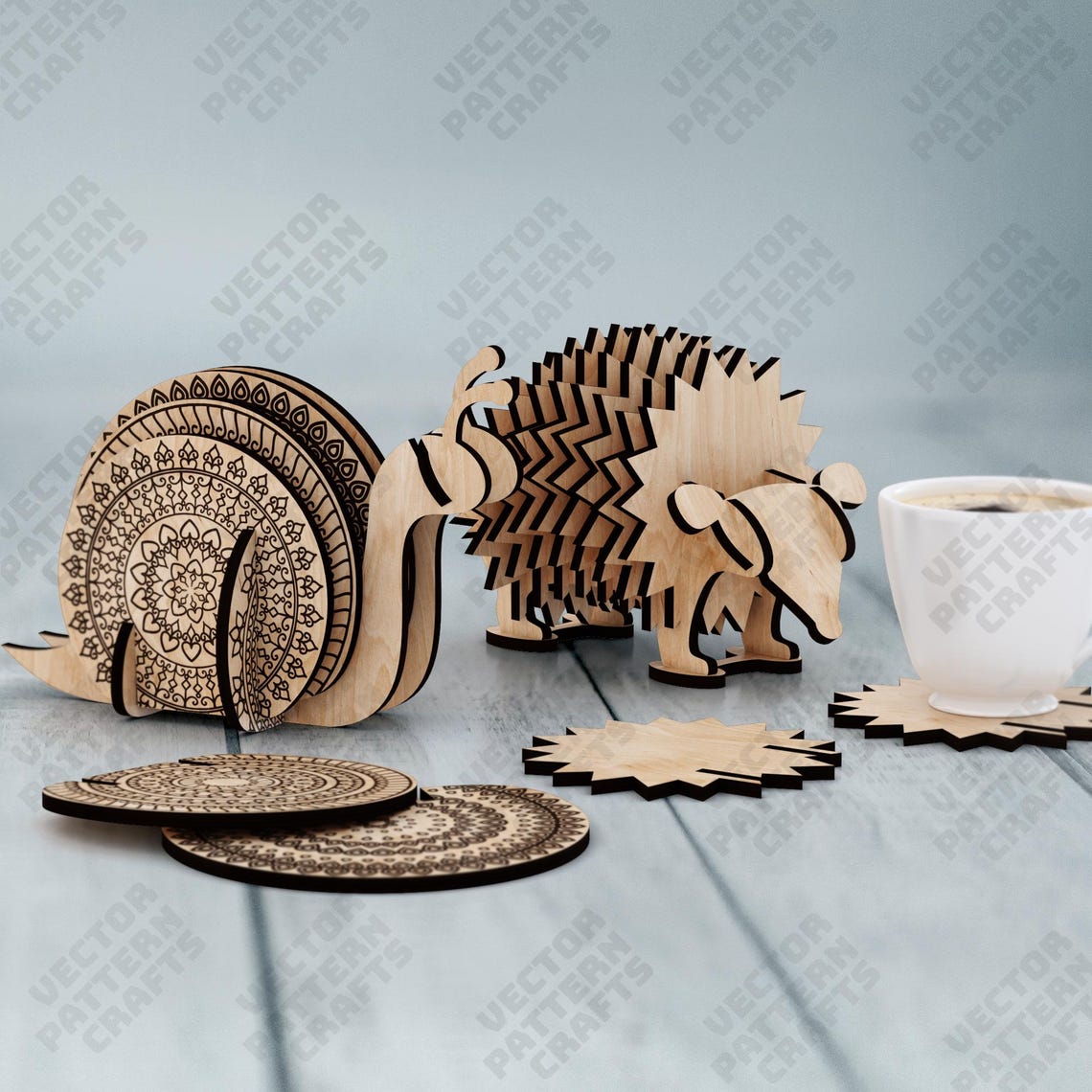 Wooden Coasters Holder 4 Bundle Laser Cut Svg File Glowforge Sheep ...