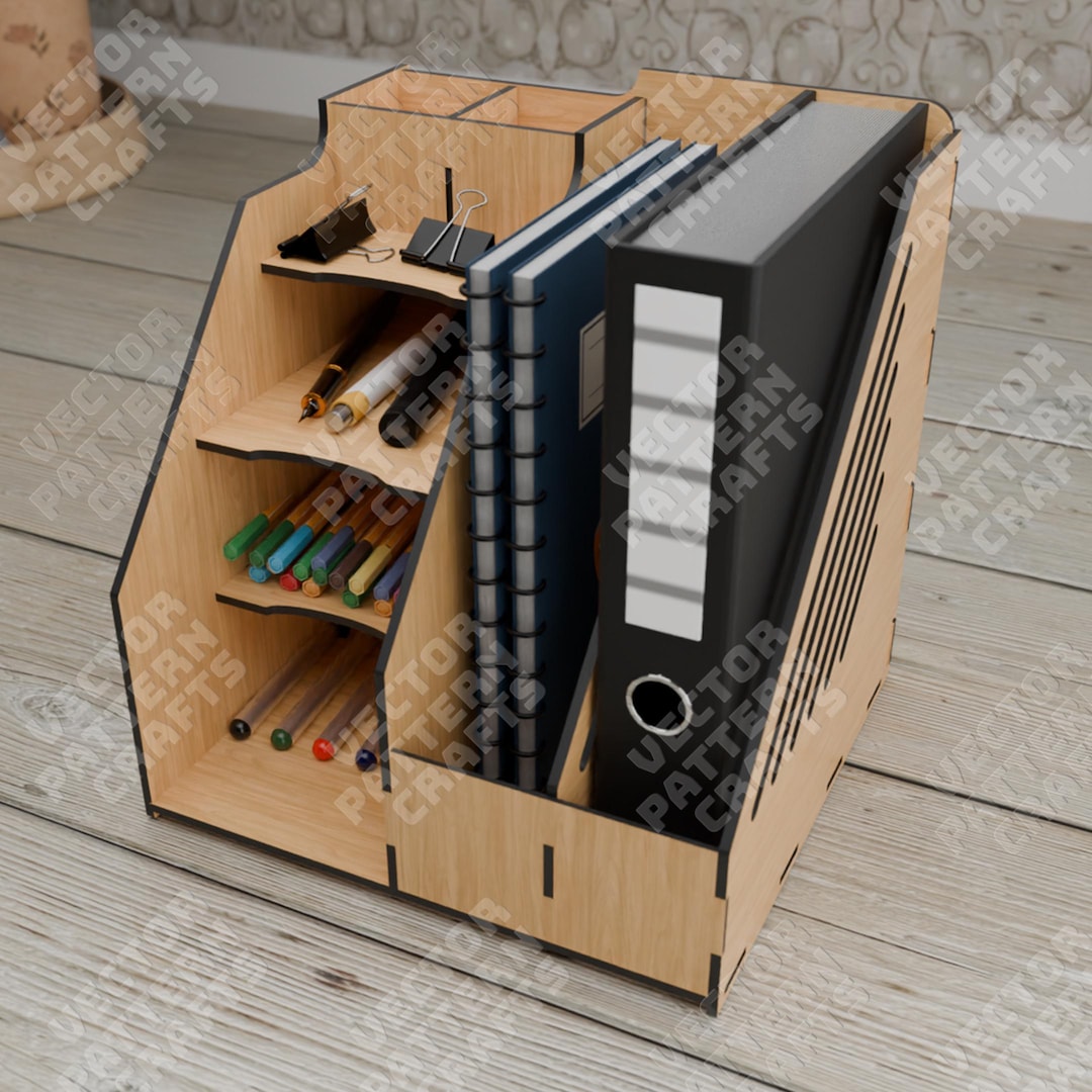 Laser Cut Desktop Drawers Organizer Svg Cut File Glowforge Storage ...