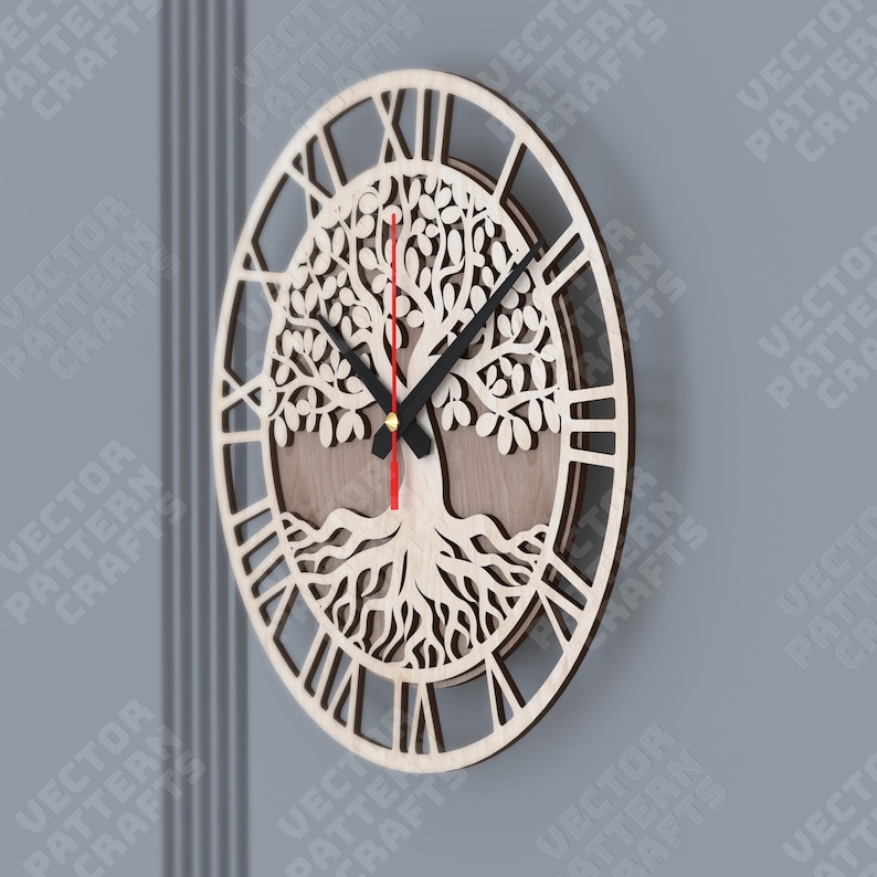 Wall Clock Tree of Life Laser Cut Svg File Glowforge Decorative Wall ...