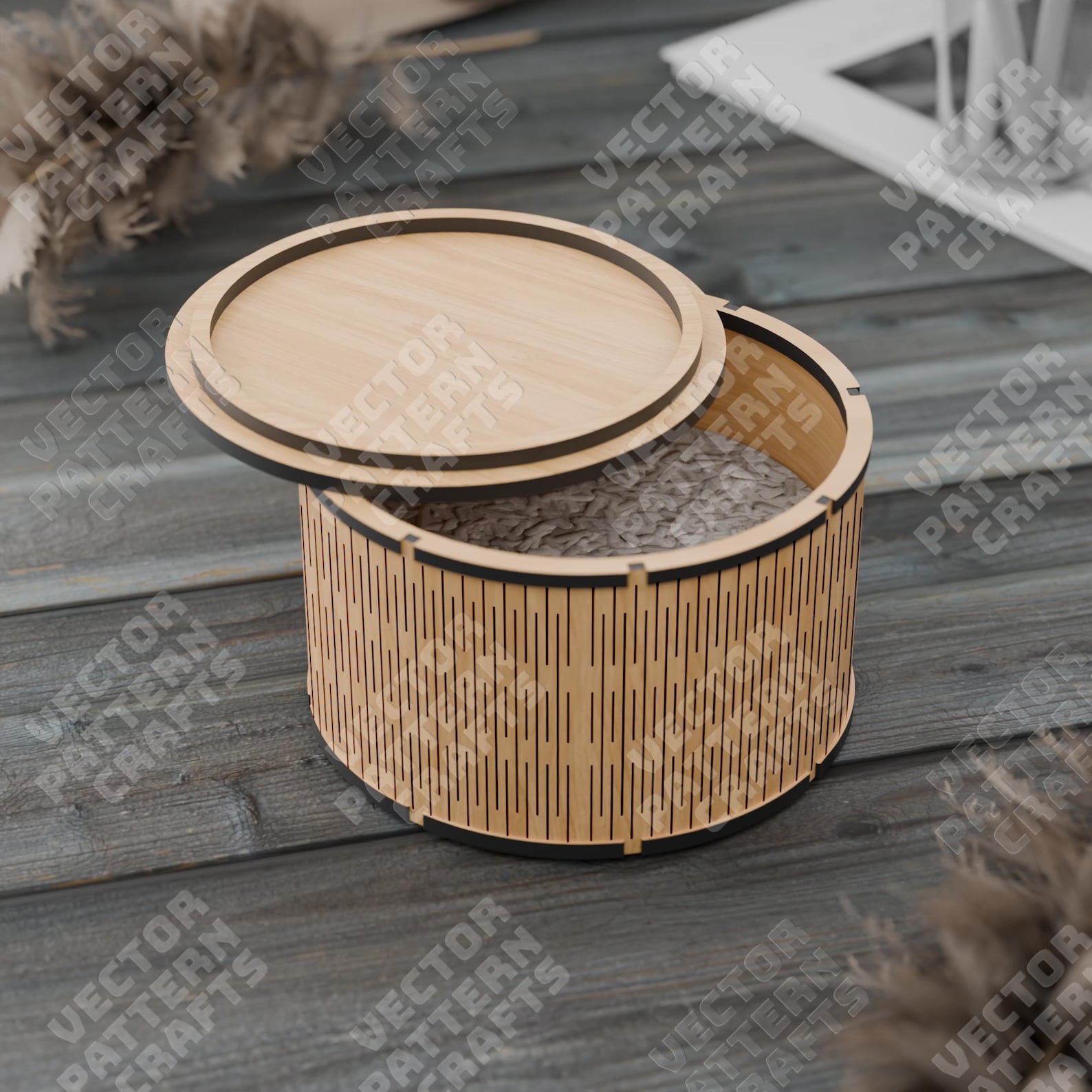 Decorative Wooden Round Flexible Box Laser Cut Svg File Glowforge Round ...