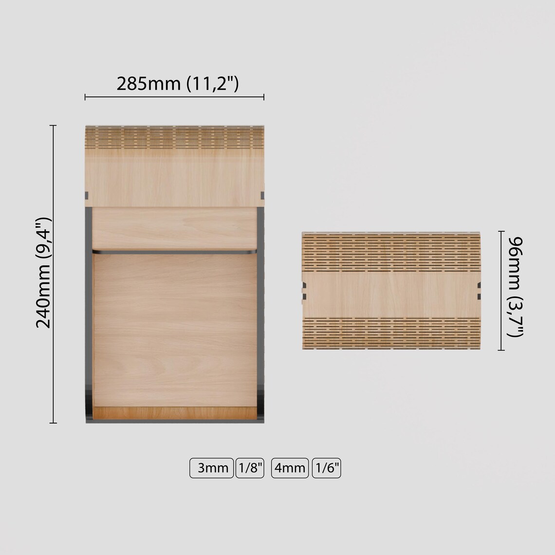 Wooden Roll Top Slide Box Laser Cut Svg File Glowforge Roll Top Storage ...