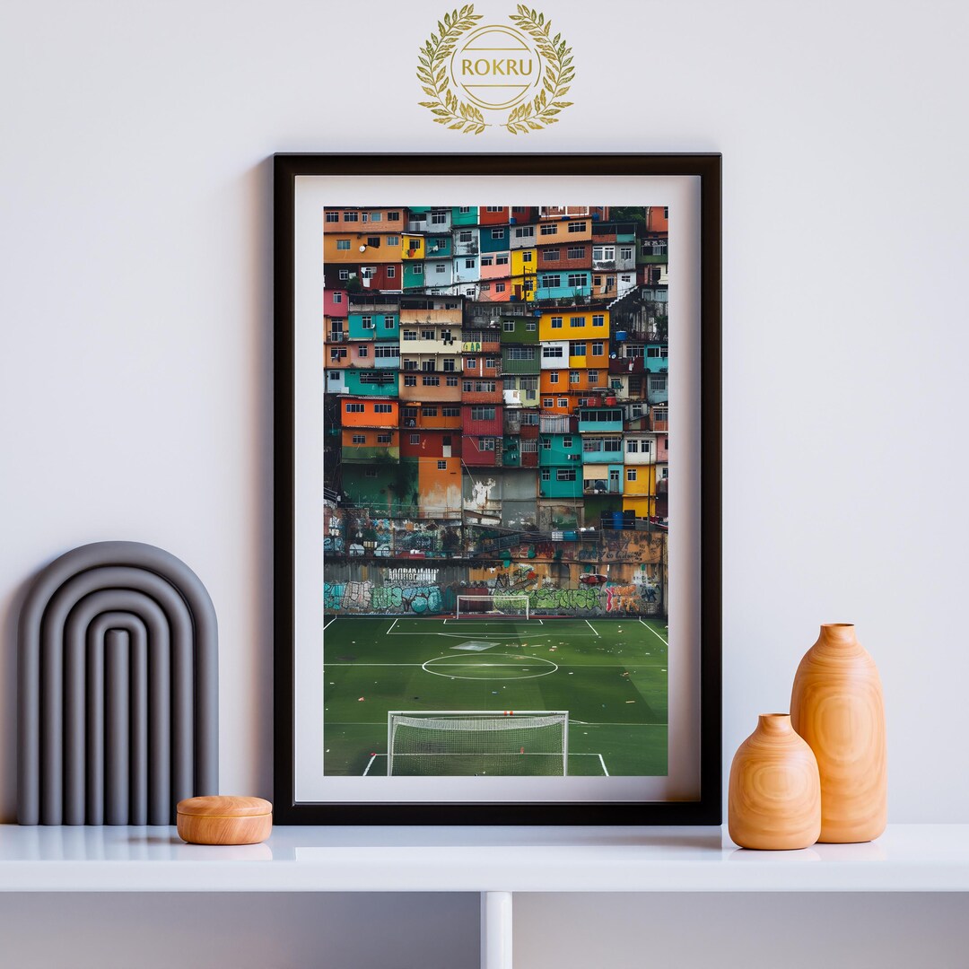 Poster Football in Brazil Football Field Brazil Favelas Football Dream ...