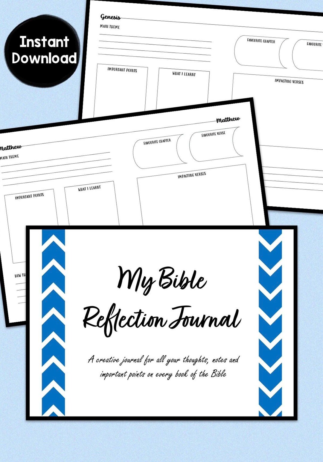 My Bible Reflection Journal Printable, for Both Men and Women, Bible ...