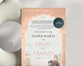 Welcome Sign | Sangeet Sign | Customisable | Anand Karaj, Engagement ...