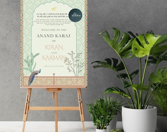 Welcome Sign | Sangeet Sign | Customisable | Anand Karaj, Engagement ...