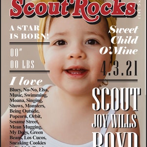 DIGITAL FILE Custom Rolling Stones Magazine Cover Rock N Roll Birthday ...