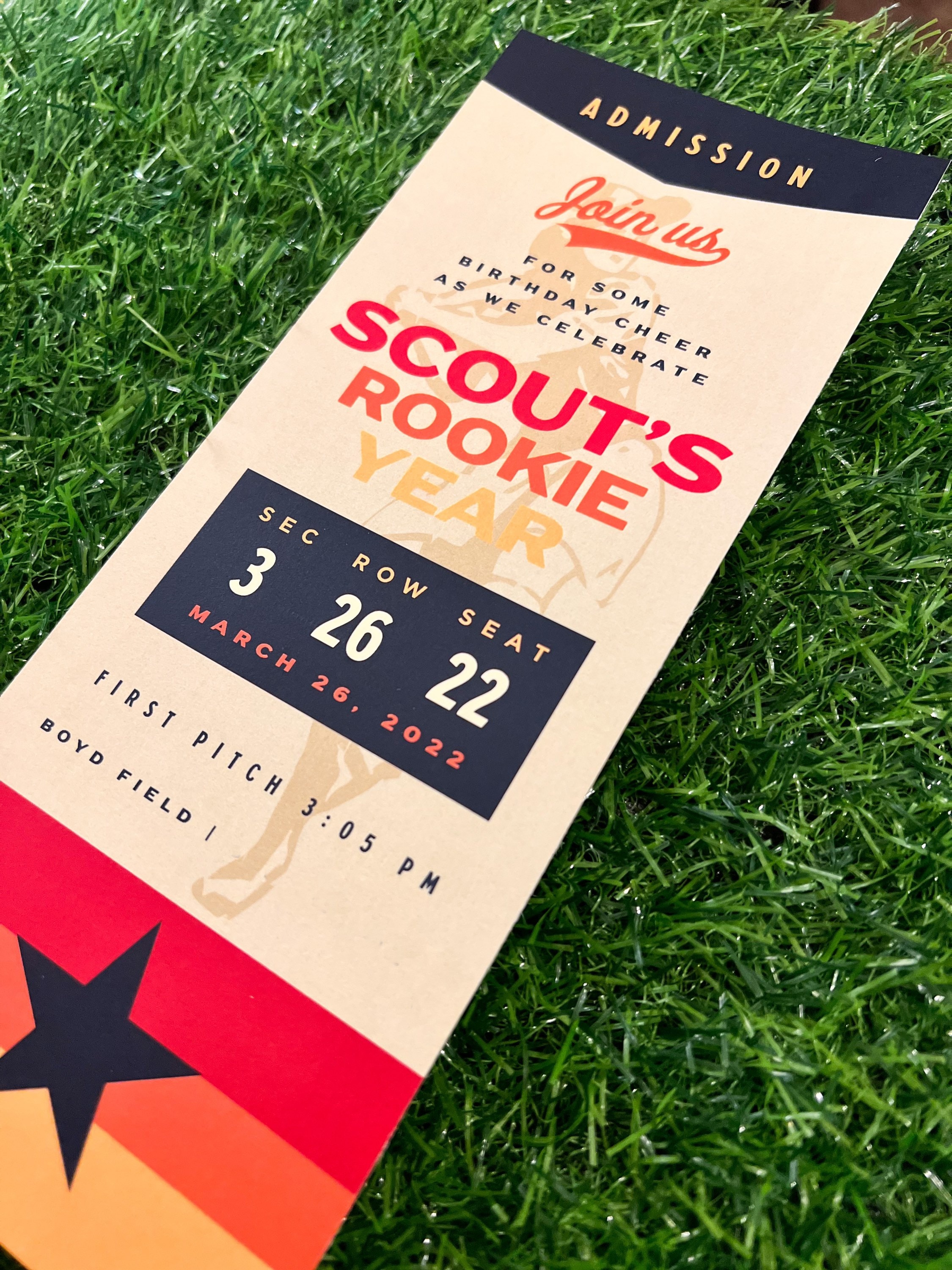 DIGITAL FILE Custom Rookie Year Invitation - Baseball Party Ticket ...