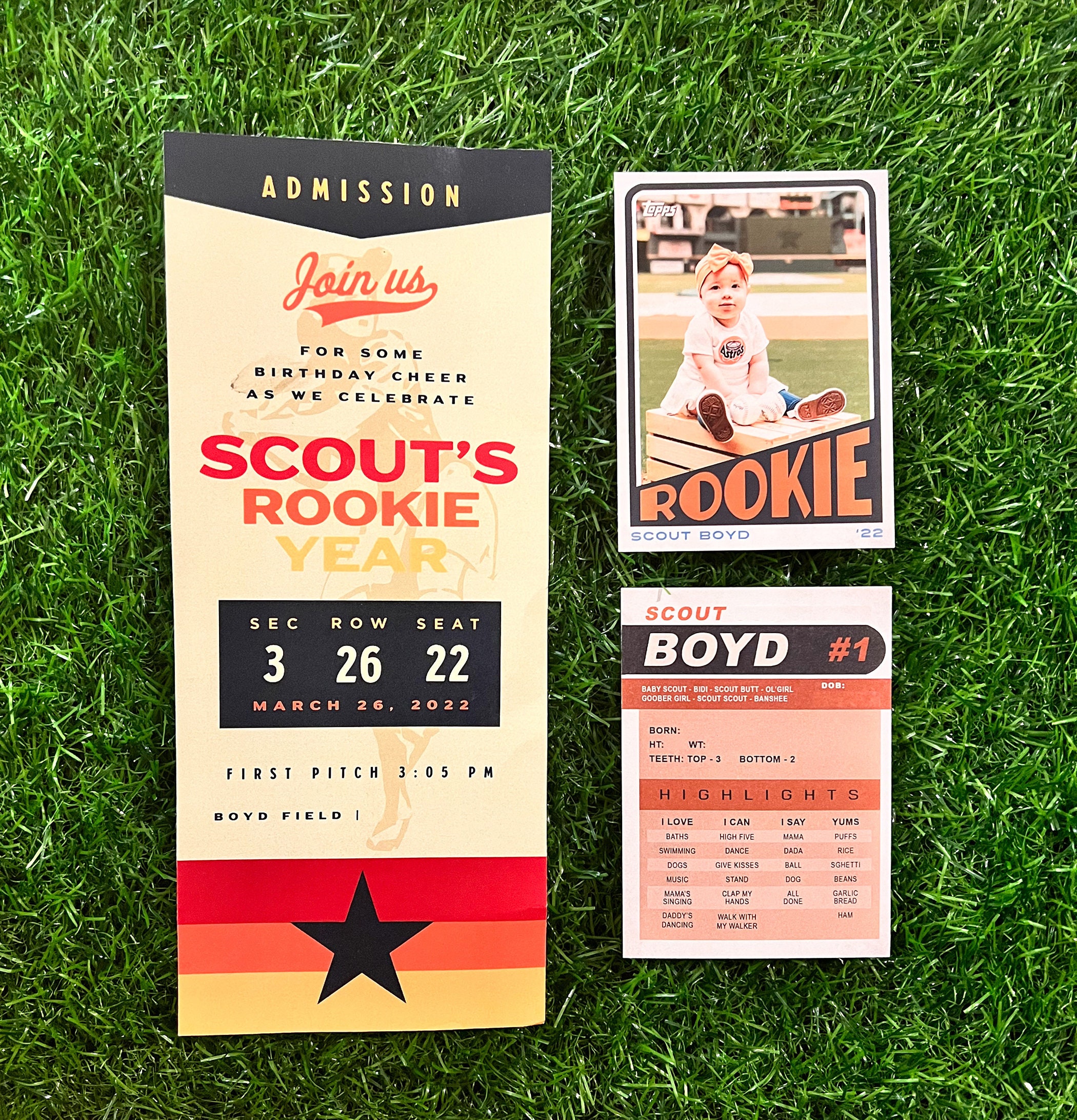 DIGITAL FILE Custom Rookie Year Invitation - Baseball Party Ticket ...