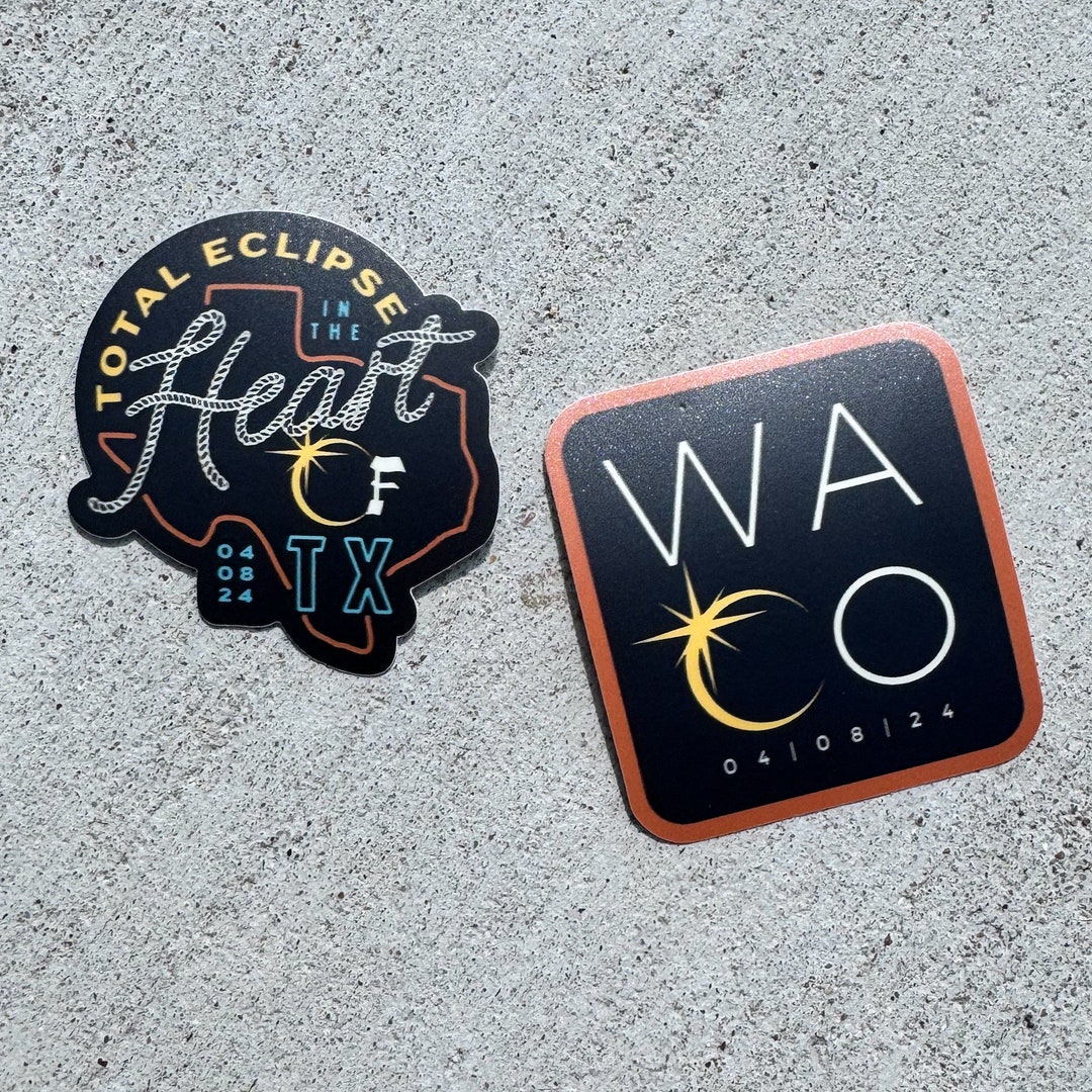 Waco Eclipse Stickers Heart of Texas Total Eclipse - Etsy