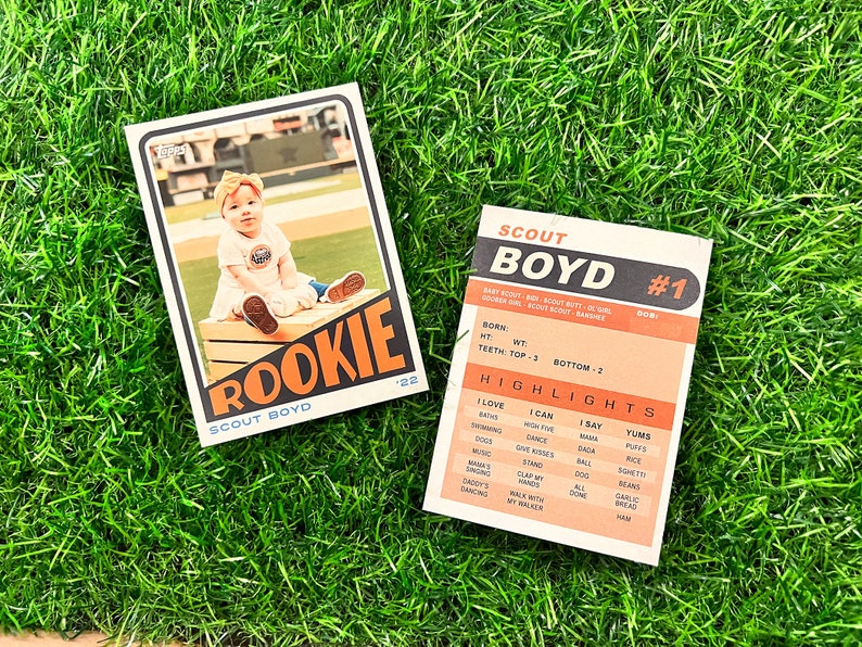 DIGITAL FILE - Custom Rookie Year Baseball Card - First Birthday ...