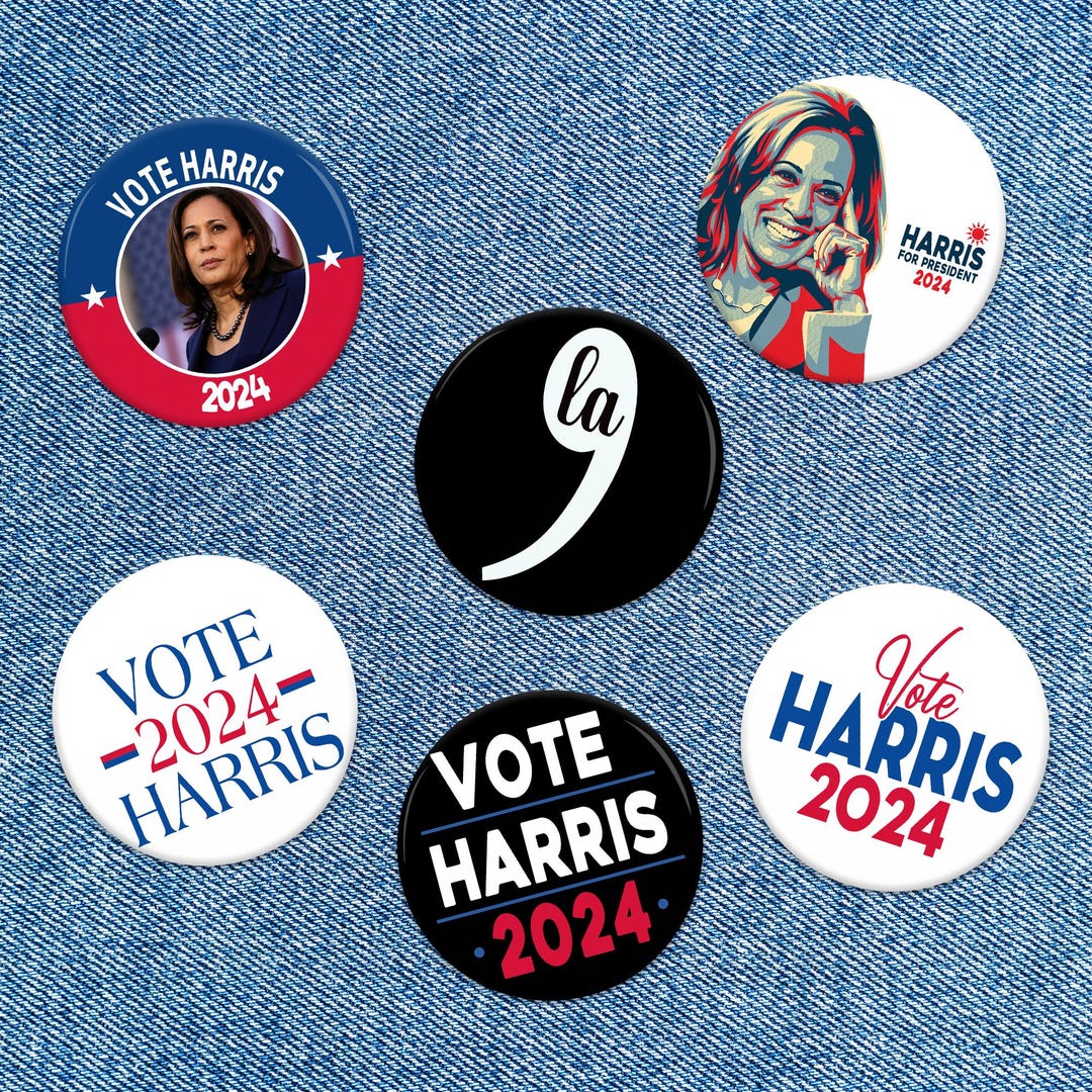 Kamala Harris 2024 Pins, Set of 6 Madam President Kamala Harris 2024 ...