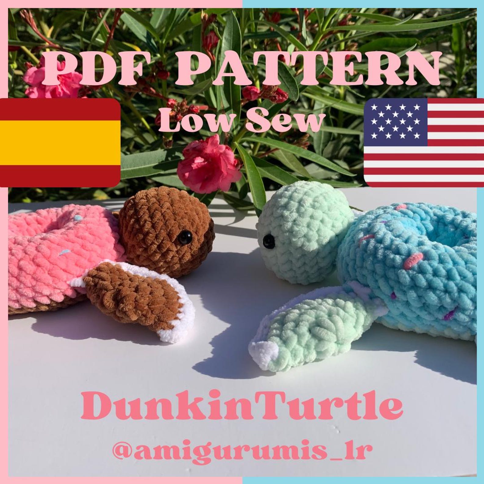 Donut Turtle LOW SEW PDF Crochet Pattern - Etsy