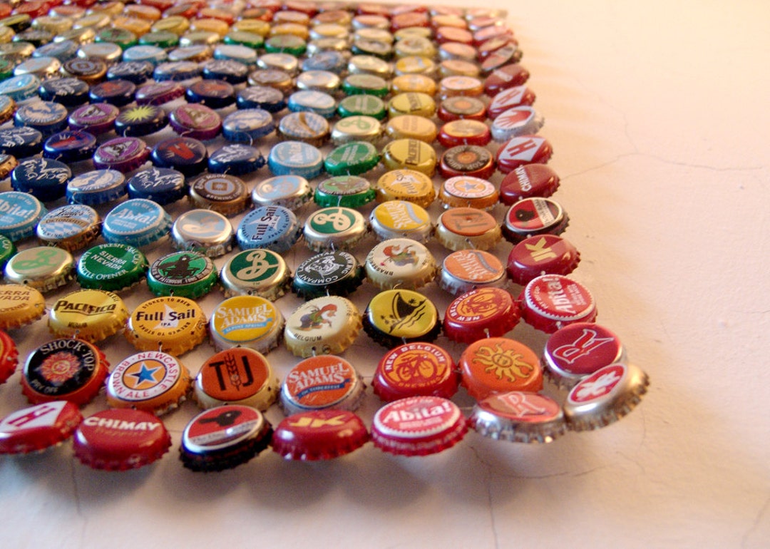 Square Metal Rainbow - Bottle Cap Tapestry - Etsy