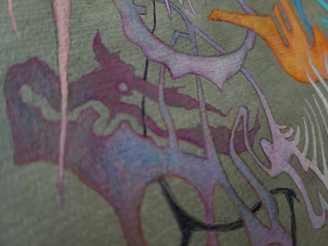 Original Abstract Painting by Emma Cotter - "black Thread" - Etsy