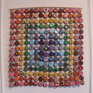 Square Metal Rainbow - Bottle Cap Tapestry - Etsy