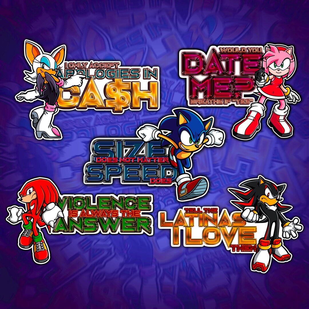 Sonic Sticker Pack Sonic the Hedgehog Vinyl Stickers, Funny Meme Decals ...