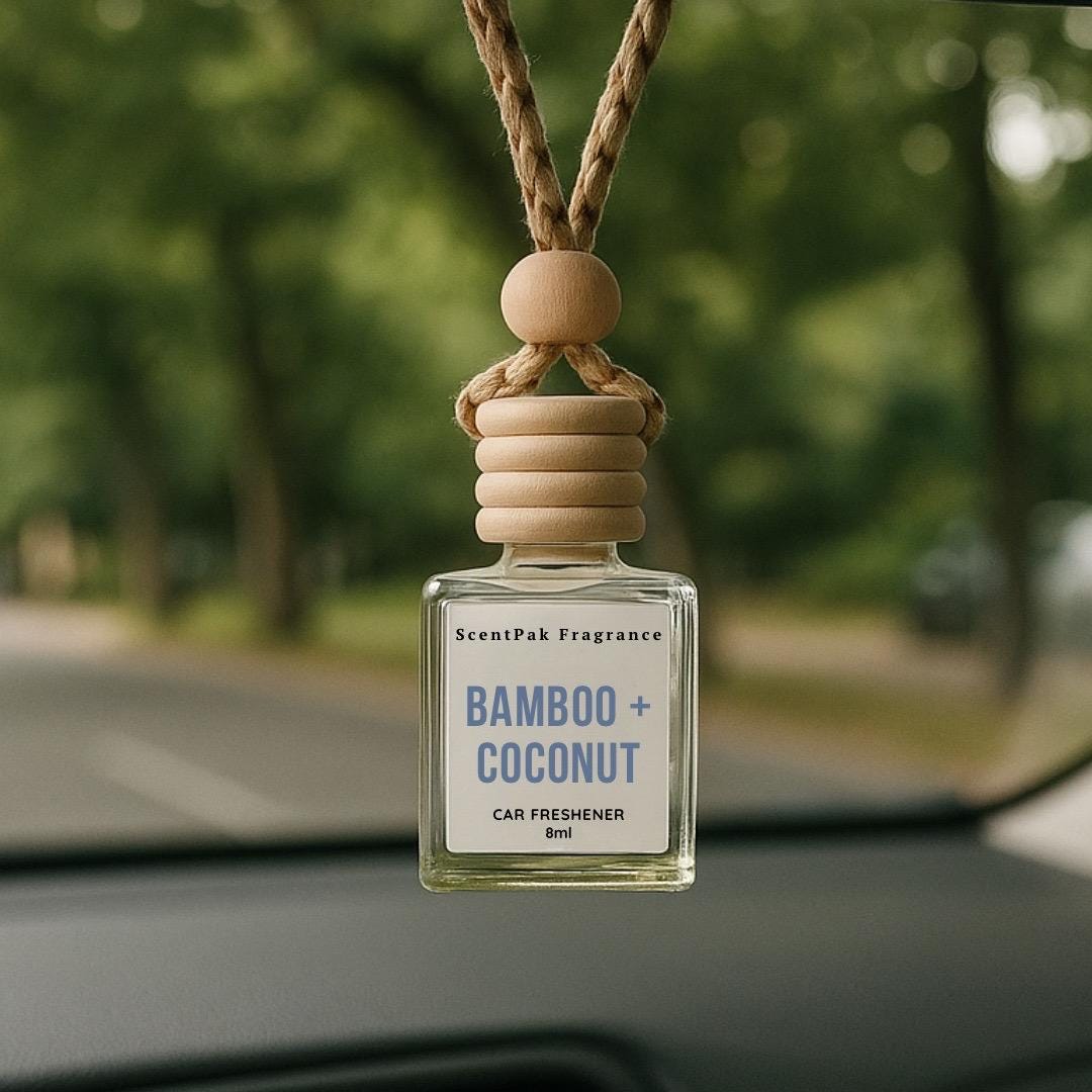 Bamboo + Coconut Car Air Freshener | Hanging Fragrance Diffuser ...