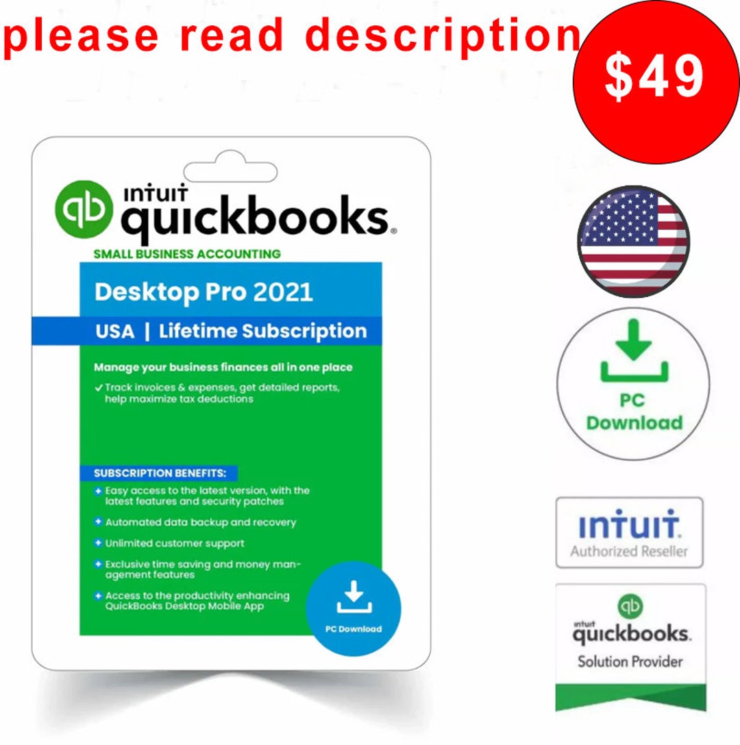 Quickbooks Desktop Pro 2021 for Windows No-subscription - Etsy