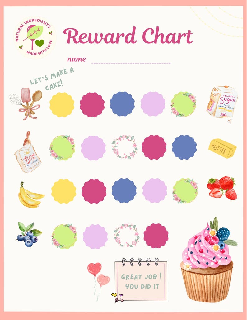 Printable Reward Chart /a4-a5-letter Size Behaviour Chart for Kids ...
