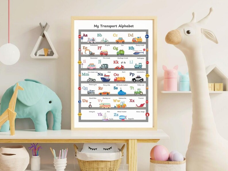 My Transport Alphabet | Kids Digital Wall Art | Educational Vehicle ...