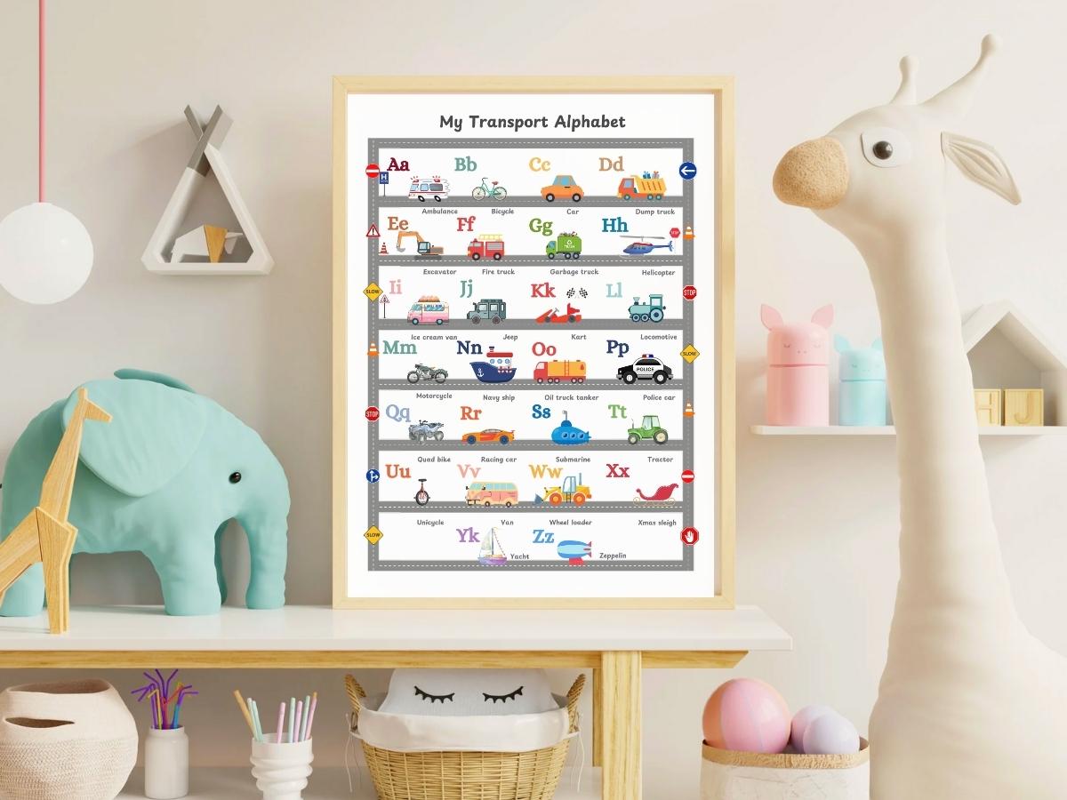 My Transport Alphabet | Kids Digital Wall Art | Educational Vehicle ...