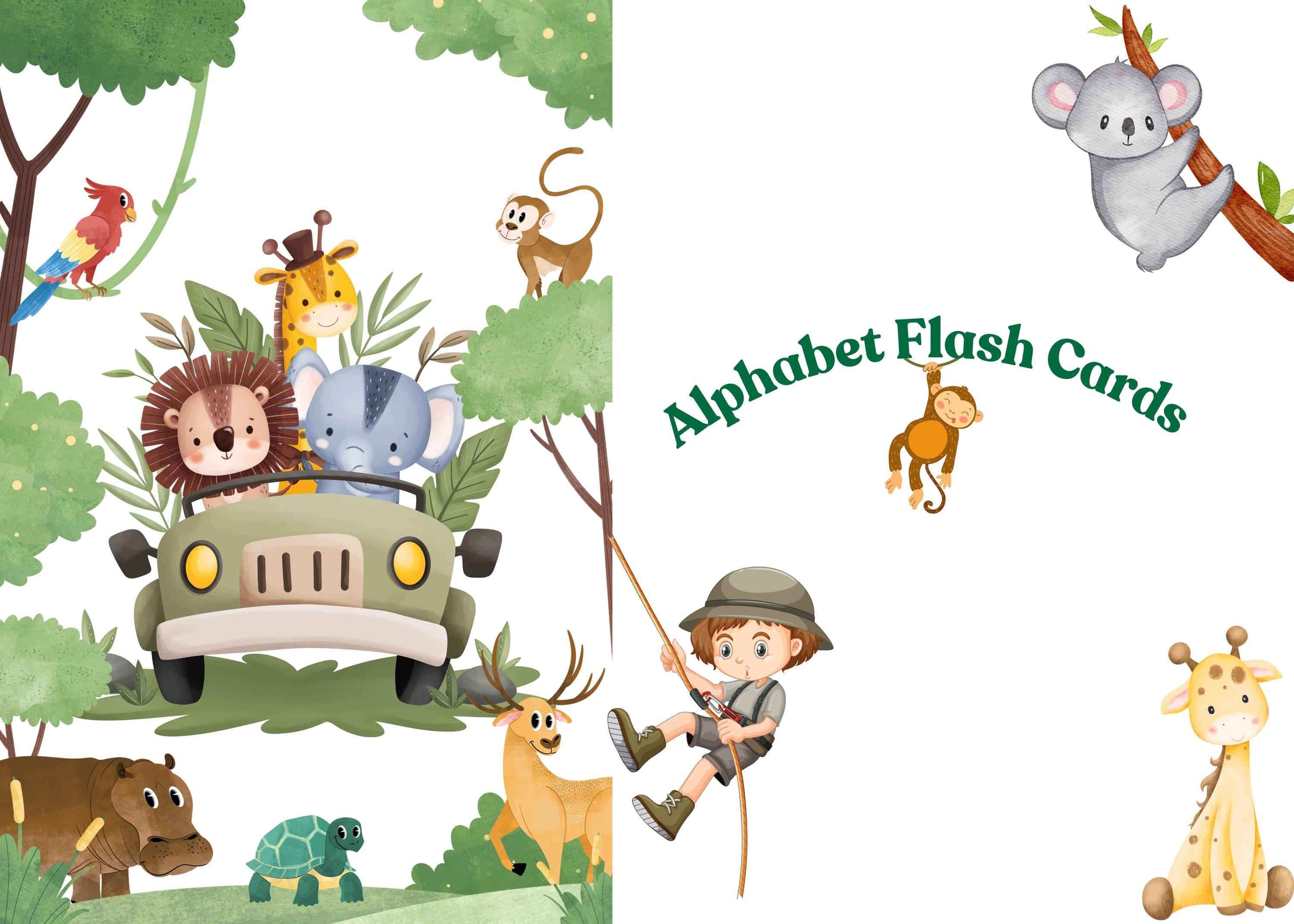 Animal Alphabet Flash Cards / Match & Color Play Gift / Printable Flash ...