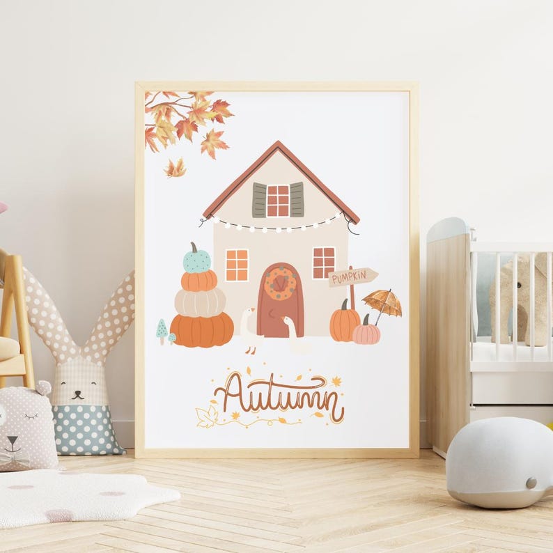 Cozy Fall-themed Digital Wall Art for Kids I Educational Posters I ...