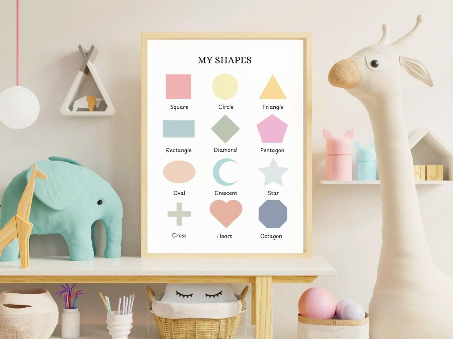 Shapes Nursery Poster | Educational Wall Art (digital Download) - Etsy