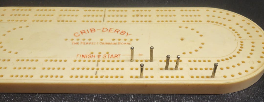 CRIB-DERBY Cribbage Board - Plastic, Three Track Once-around - Pegs ...